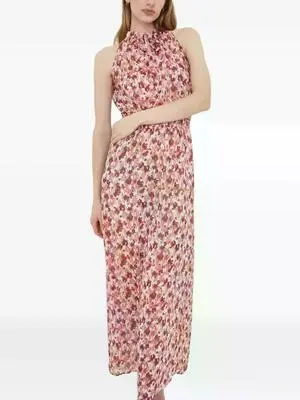 MORGAN Abstract-print Smocked-waist Maxi Dress