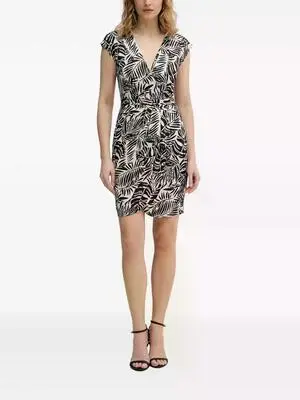MORGAN Leaf-print Wrap Mini Dress