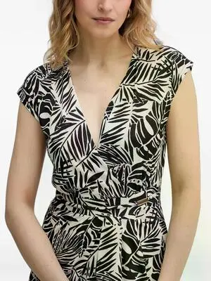 MORGAN Leaf-print Wrap Mini Dress