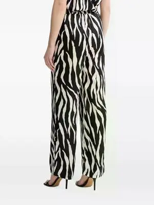 MORGAN Zebra-print Belted Wide-leg Trousers