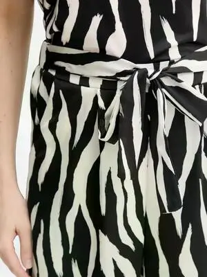 MORGAN Zebra-print Belted Wide-leg Trousers