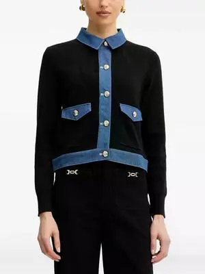 MORGAN Denim Trim Button-up Cardigan