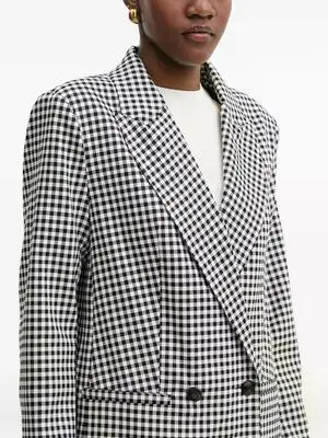 MORGAN Gingham Double-breasted Blazer