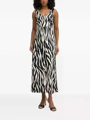MORGAN Zebra Print Lace-up Maxi Dress