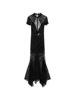 Attico Lace-panelled Open-back Midi Dress