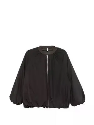 Imperial Zip-up Puffed-sleeve Jacket - Brown