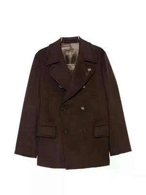 LARDINI Double-breasted Coat - Brown