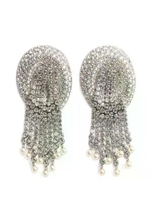 Valentino Garavani Kabarett Crystal-embellished Tassel Earrings - Silver