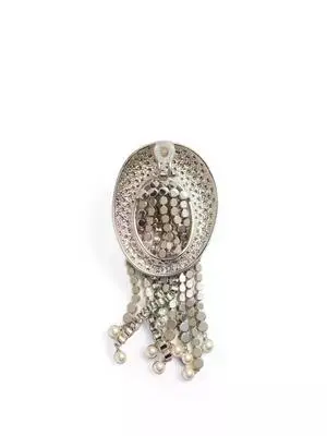 Valentino Garavani Kabarett Crystal Embellished Tassel Earrings - Silver