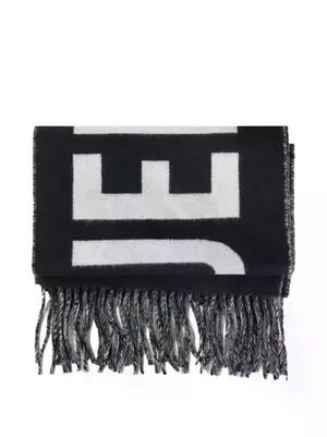 Jacquemus Logo-embellishment Fringed Scarf - Black