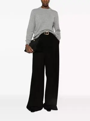 ALLUDE Ribbed-trim Sweater - Grey