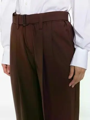 Brunello Cucinelli Belted Pleated Trousers - Brown
