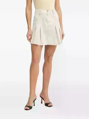 MORGAN Pleated High-waisted Mini Skirt - Neutrals