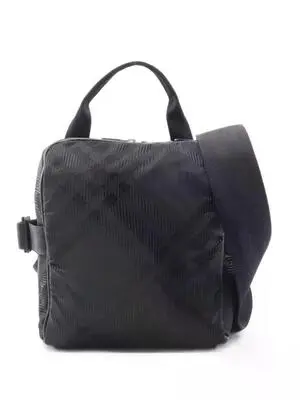 Burberry 2010s Check Jacquard Tote Bag - Black