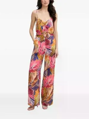 MORGAN Leaf Print Palazzo Pants