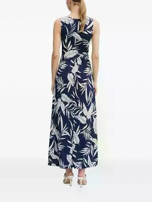 MORGAN Leaf-print Buckle-detail Maxi Dress