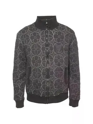 LOUIS VUITTON Monogram Flower Bomber Jacket - Grey