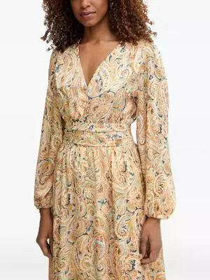 MORGAN Paisley-print V-neck Midi Dress