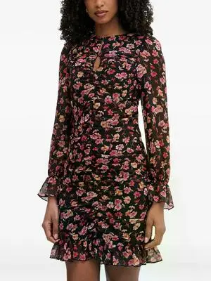 MORGAN Floral-print Ruched Mini Dress