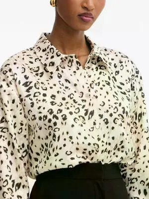 MORGAN Leopard Print Button-down Shirt