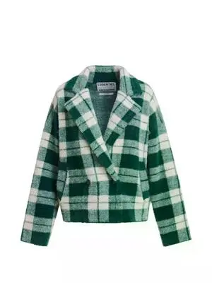 Essentiel Antwerp Checked Double-breasted Cardigan - Green