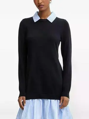 MORGAN Layered Effect Striped Detail Mini Dress