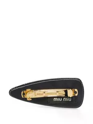 Miu Miu Logo Leather Hairpin