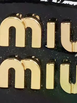 Miu Miu Logo Leather Hairpin