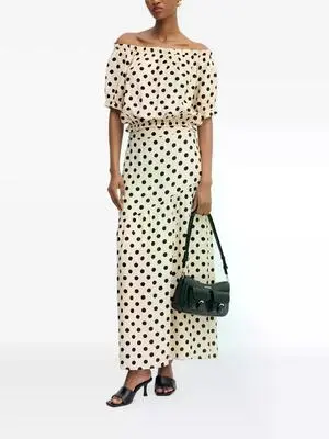 MORGAN Polka-dot Tiered Skirt