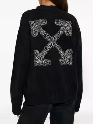 Off-White Embroidered Logo-patch Cardigan