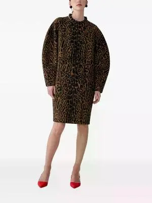 Carolina Herrera Leopard-jacquard Cocoon Coat