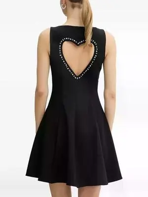 MORGAN Heart-cutout Crystal-embellished Mini Dress