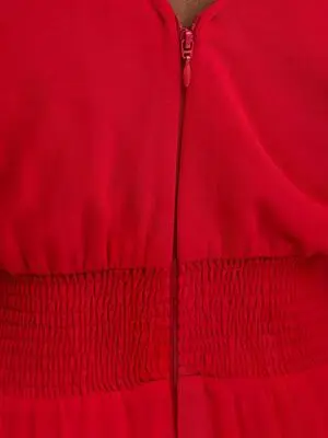 MORGAN Shirred V-neck Maxi Dress