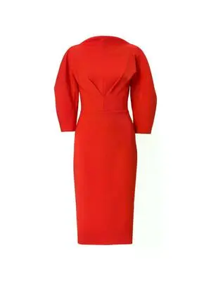 Carolina Herrera Draped-neck Bow-detailed Midi Dress