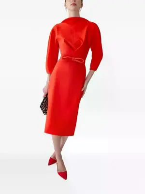 Carolina Herrera Draped-neck Bow-detailed Midi Dress