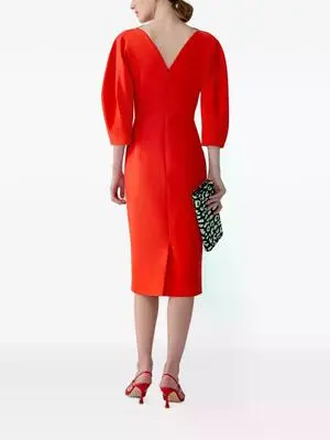 Carolina Herrera Draped-neck Bow-detailed Midi Dress