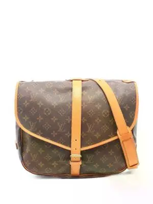 LOUIS VUITTON 1993 35 Saumur Monogram Crossbody Bag - Brown