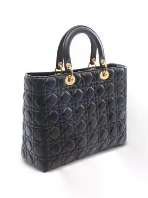 Dior Lady Cannage Tote Bag - Black