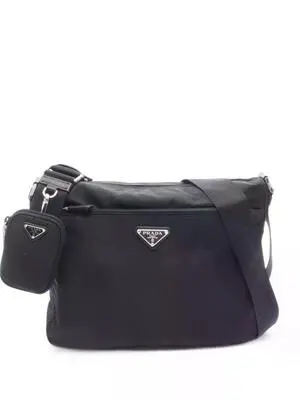 Prada 2020s Vela Re-nylon Shoulder Bag - Black