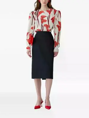 Carolina Herrera Calla Lily Print Blouse