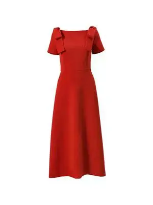Carolina Herrera Bow-shoulder Midi Dress