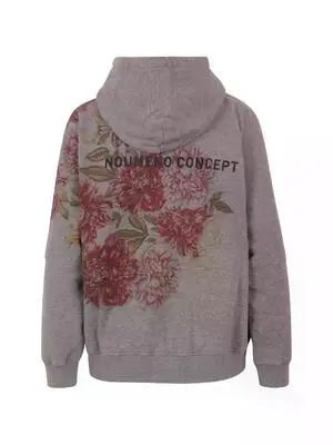NOUMENO CONCEPT Floral-print Logo-print Hoodie