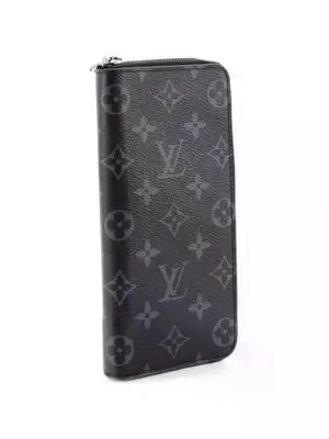 LOUIS VUITTON Zippy Wallet Monogram Eclipse Canvas Vertical Small Wallets - Black