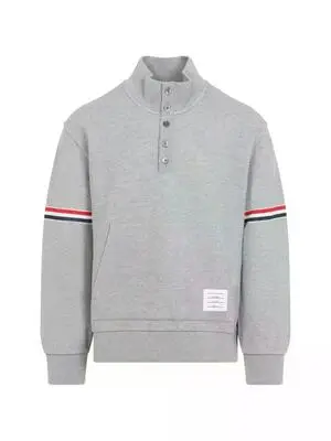 Thom Browne Rwb-stripe Sweatshirt - Grey