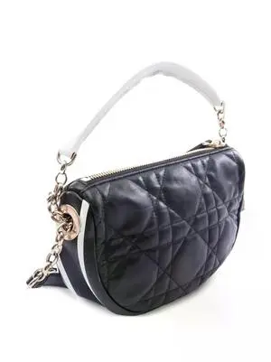 Dior Leather Cannage Quilted Shoulder Bag - Black