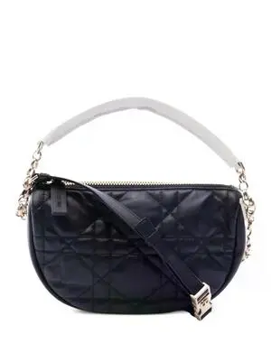 Dior Leather Cannage Quilted Shoulder Bag - Black