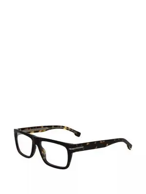 BOSS Tortoiseshell Effect Rectangle Frame Eyeglasses - Brown