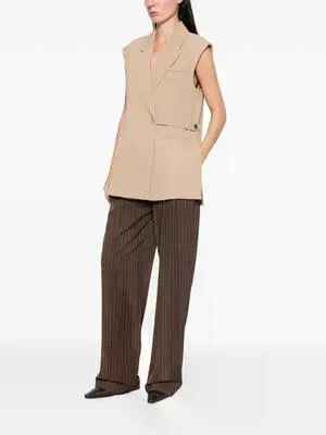 Imperial Sleeveless Notched Lapels Gilet - Neutrals