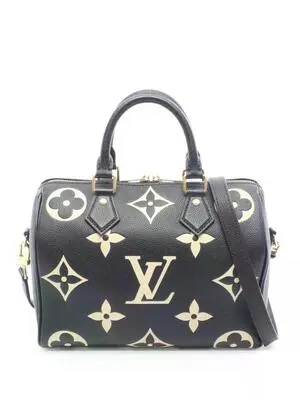 LOUIS VUITTON 2010s Speedy Bandoulière 25 Bicolor Monogram Handbag - Black