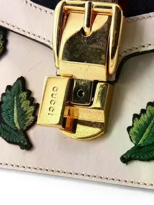 Gucci Sylvie Embroidered Leather Small Shoulder Bag